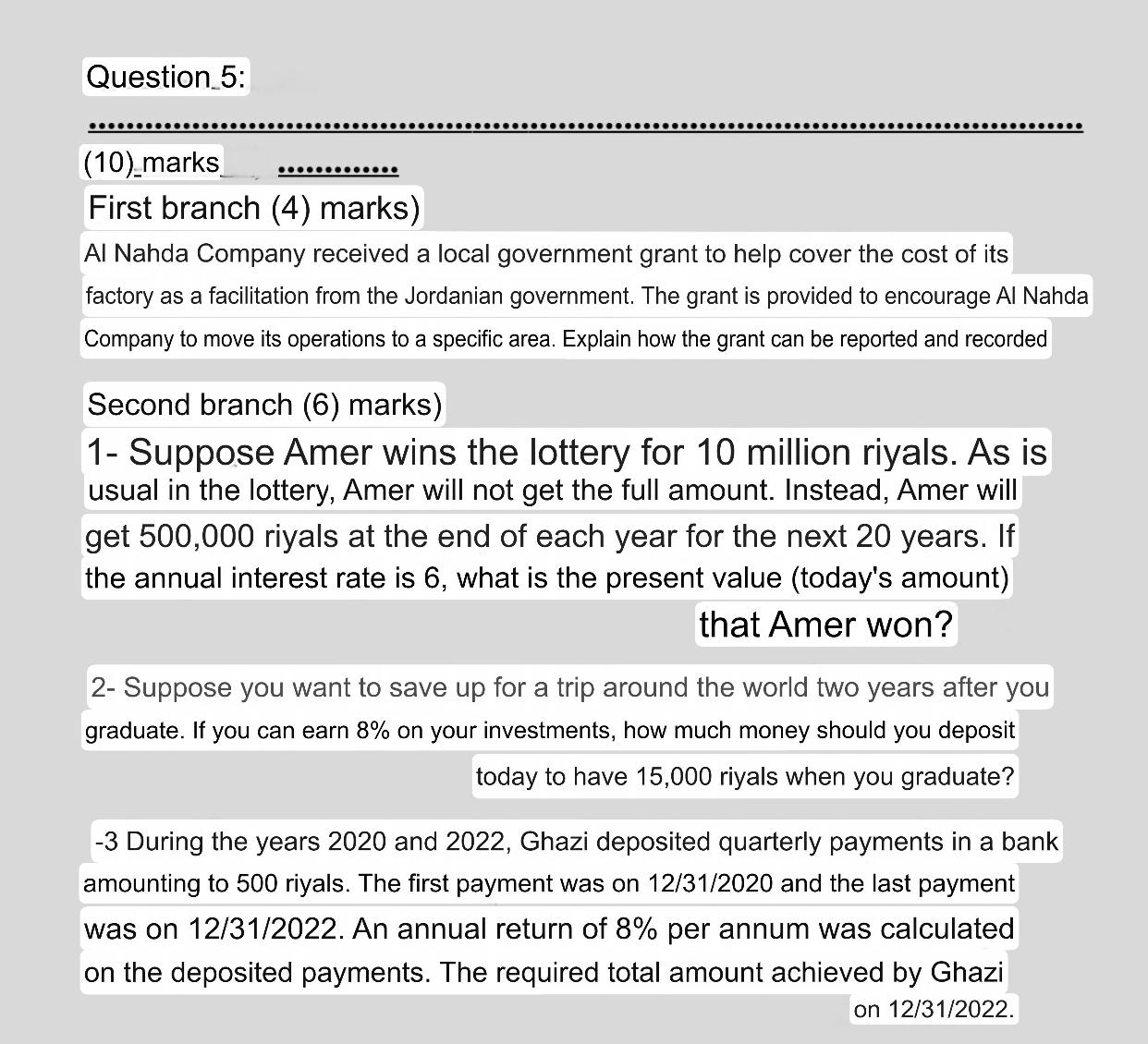 Solved Question.5:(10)_marks..............First branch (4) | Chegg.com