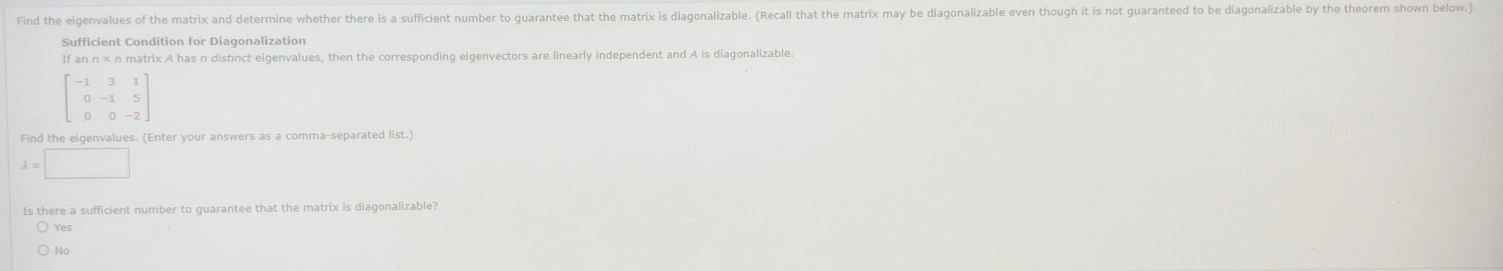 Solved Sufficient Condition for DiagonalizationIf an n×n | Chegg.com