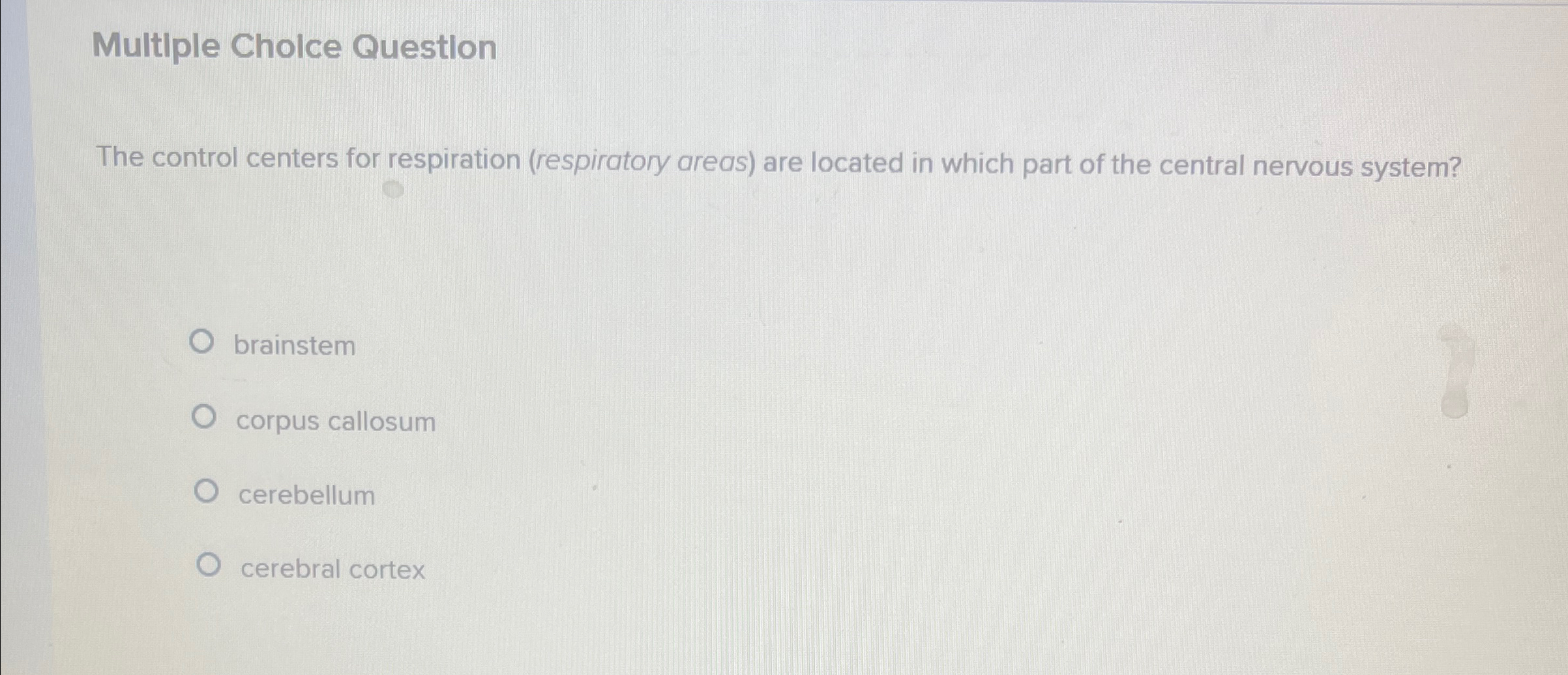 Solved Multiple Cholce QuestlonThe control centers for | Chegg.com