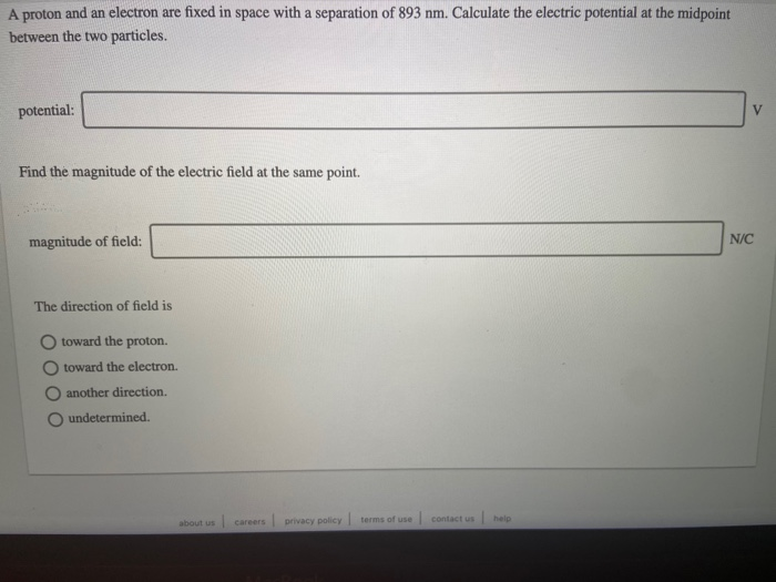 Solved A Proton And An Electron Are Fixed In Space With A