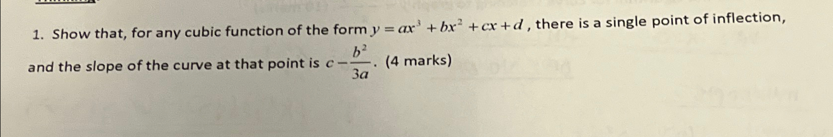 Solved Show that, for any cubic function of the form | Chegg.com