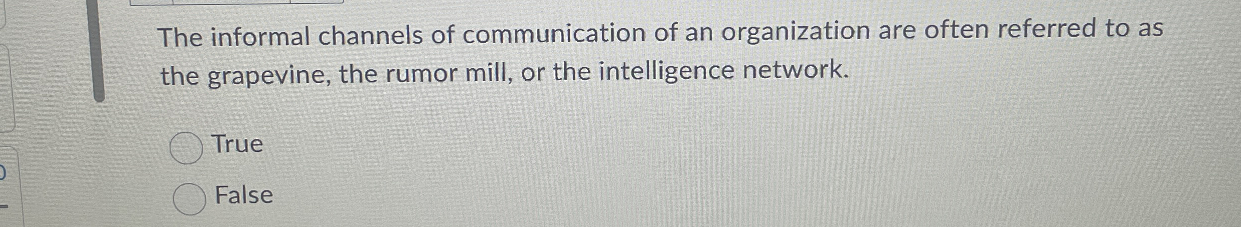 Solved The informal channels of communication of an | Chegg.com