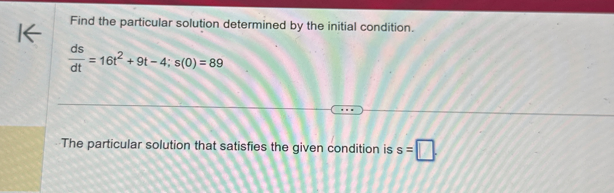 Solved Find the particular solution determined by the | Chegg.com