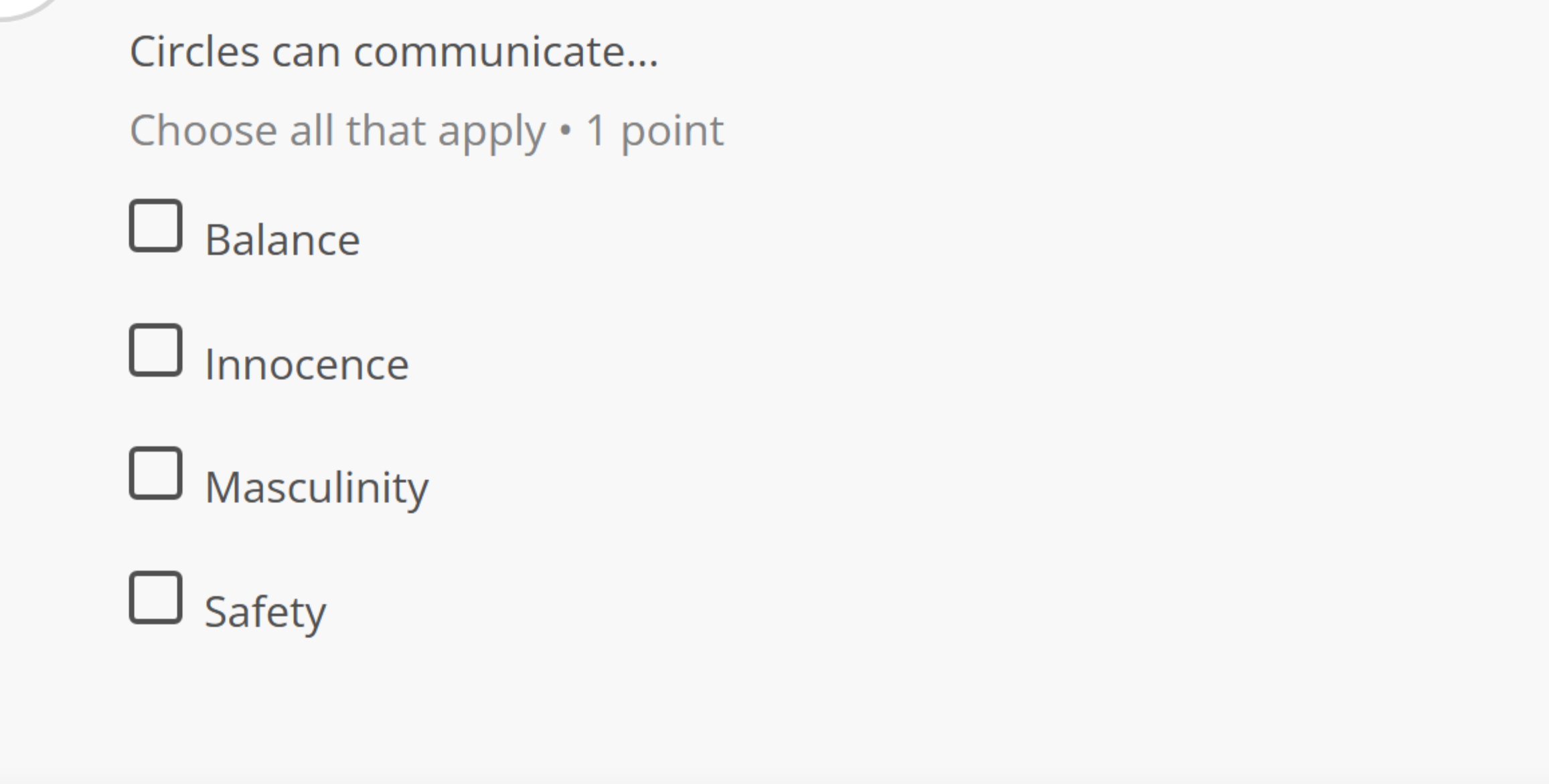 Solved Circles can communicate...Choose all that apply *1 | Chegg.com