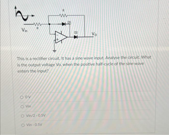 This is a rectifier circuit. It has a sine wave | Chegg.com