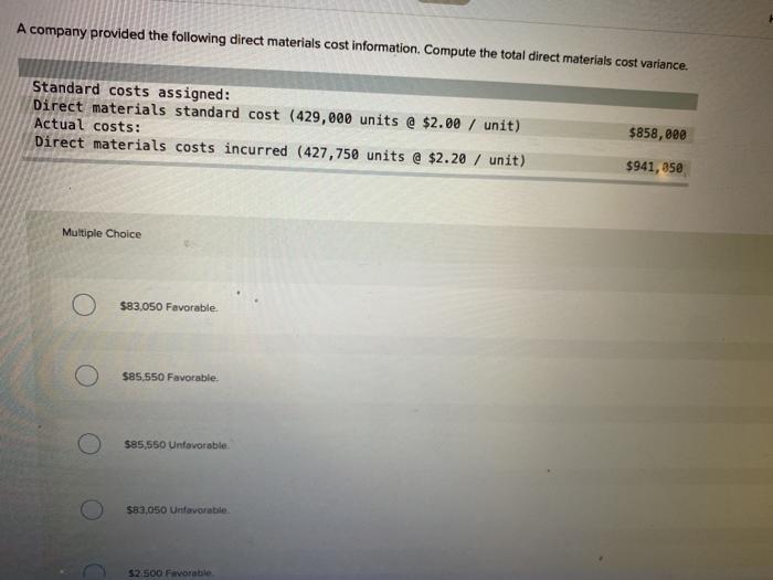Solved A company provided the following direct materials | Chegg.com Solved A company provided the following direct materials | Chegg.com