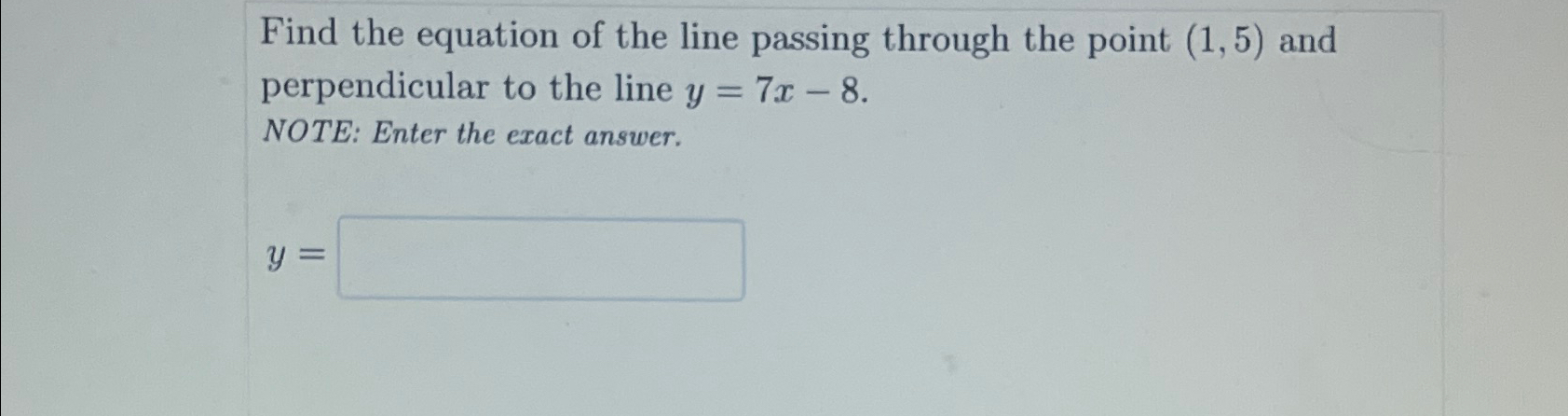 Solved Find the equation of the line passing through the | Chegg.com