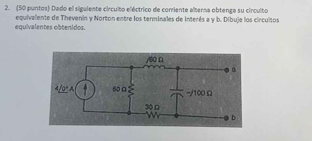 Solved (50 ﻿puntos) ﻿Dado el siguiente circuito eléctrico de | Chegg.com