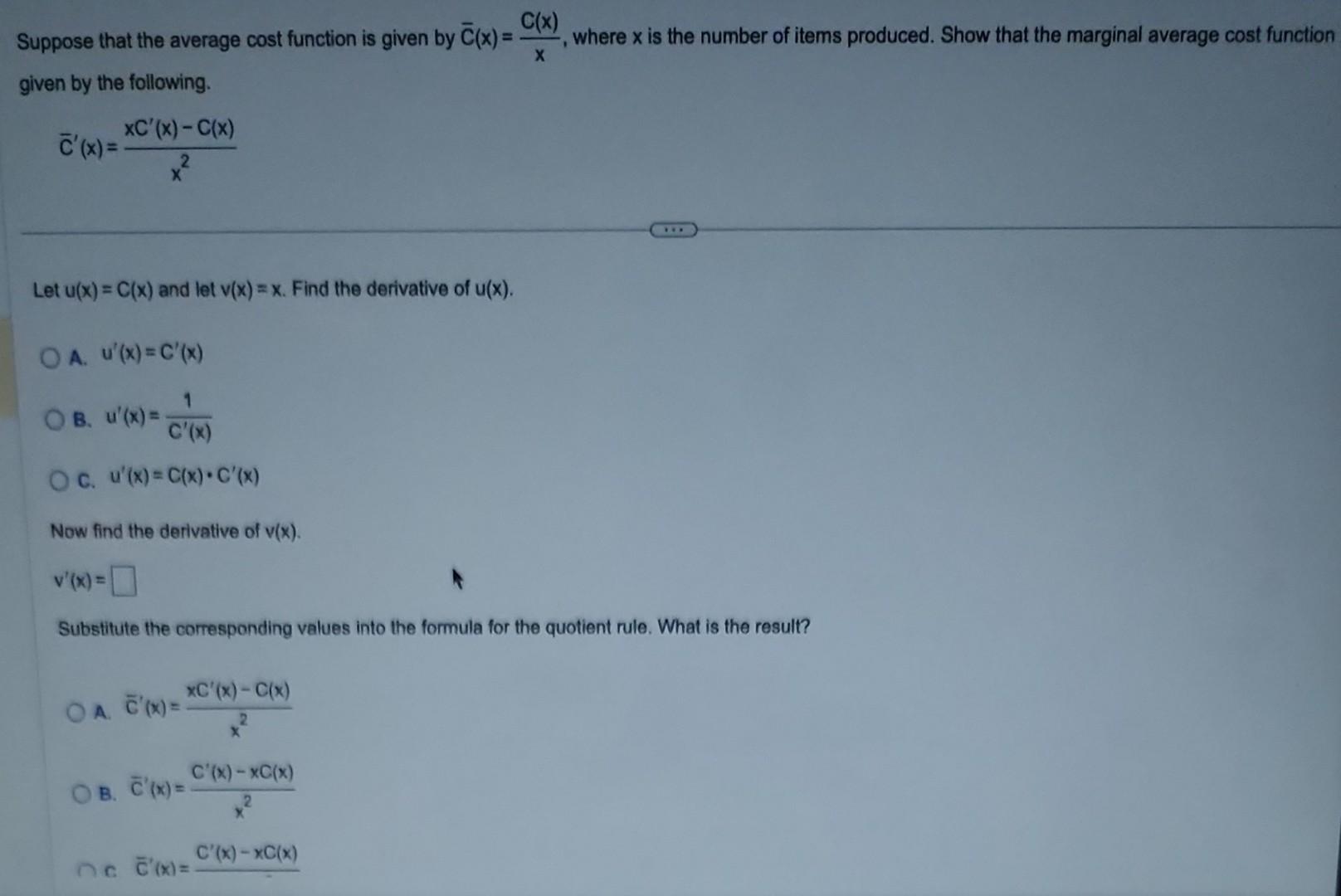 Solved Suppose that the average cost function is given by | Chegg.com