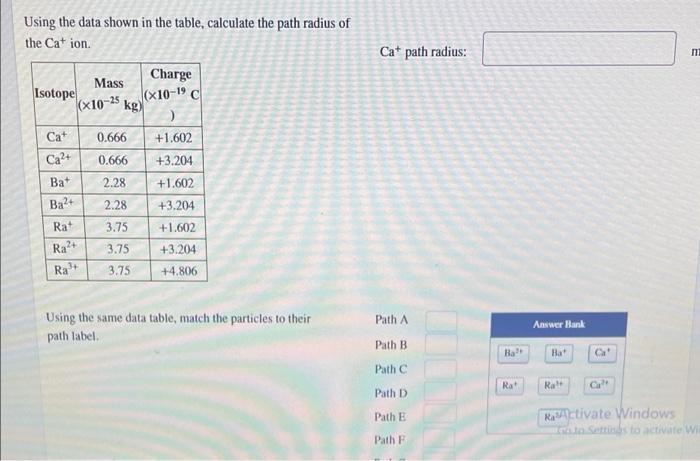 Solved Using the data shown in the table, calculate the path | Chegg.com