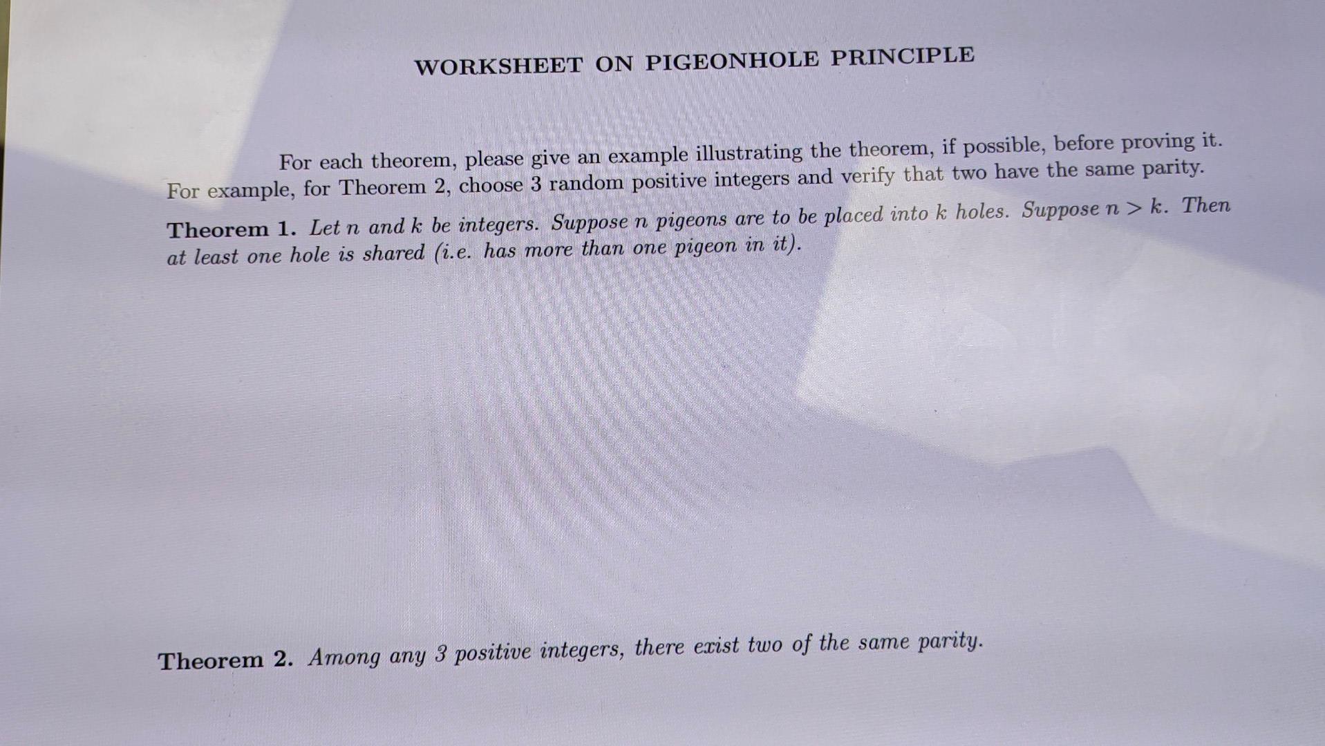 Solved For each theorem, please give an example illustrating | Chegg.com