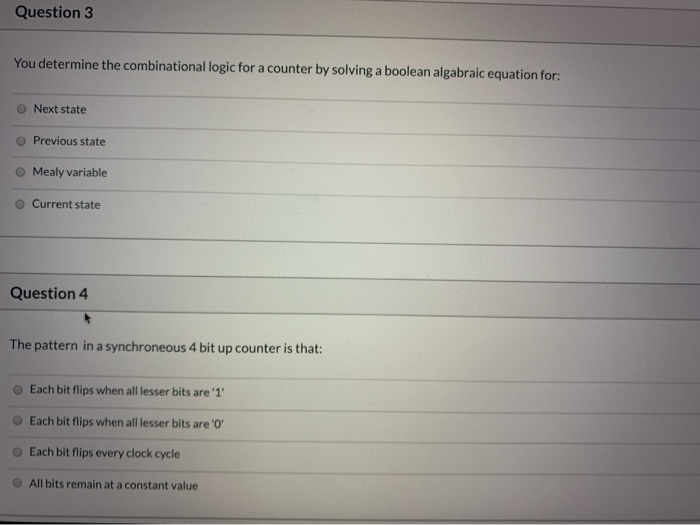 Solved Question 3 You determine the combinational logic for | Chegg.com