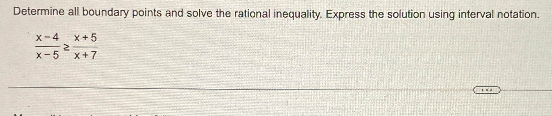Solved Determine all boundary points and solve the rational | Chegg.com