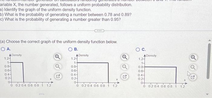 Solved ariable X, the number generated, follows a uniform | Chegg.com