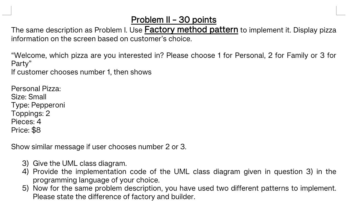 Solved Problem II - 30 points The same description as | Chegg.com