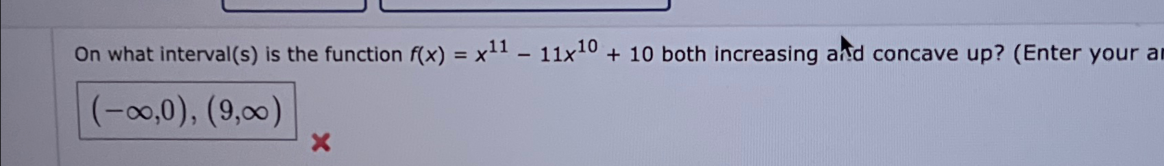Solved On what interval(s) ﻿is the function | Chegg.com