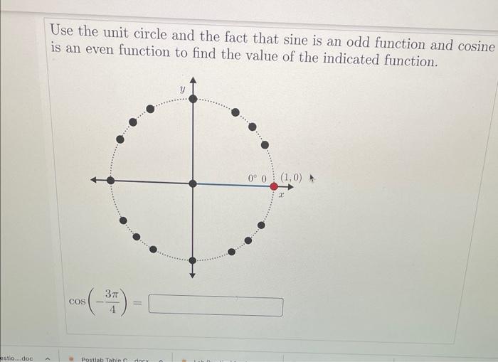 Solved Use the unit circle and the fact that sine is an odd | Chegg.com
