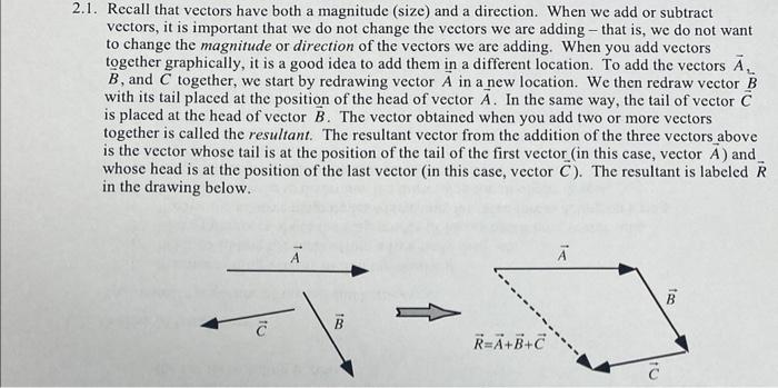 Solved A. Show the sum of vectors D (a vector of magnitude | Chegg.com