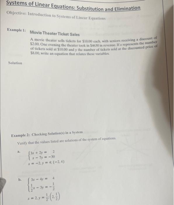 Solved Example 1: Movie Theater Ticket Sales A movie theater | Chegg.com