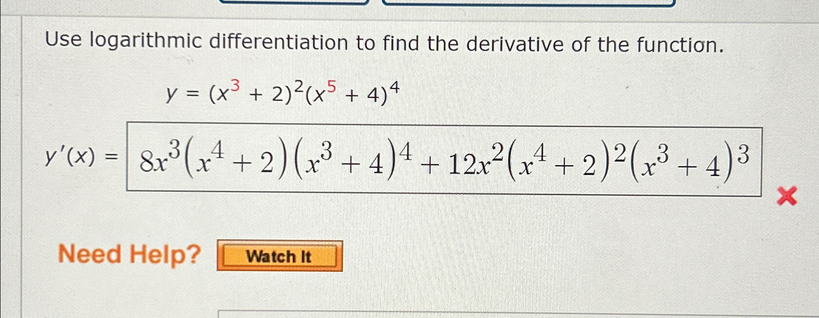 Solved Use logarithmic differentiation to find the | Chegg.com