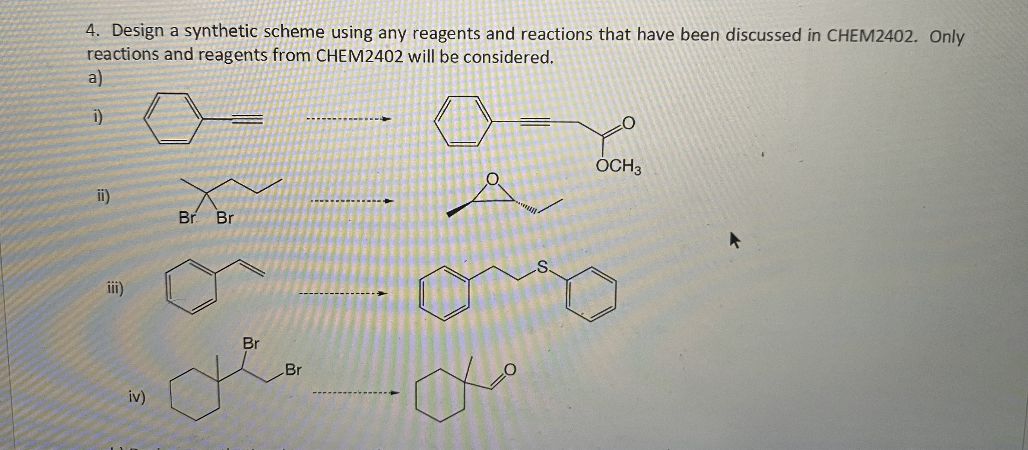 Solved Design a synthetic scheme using any reagents and | Chegg.com