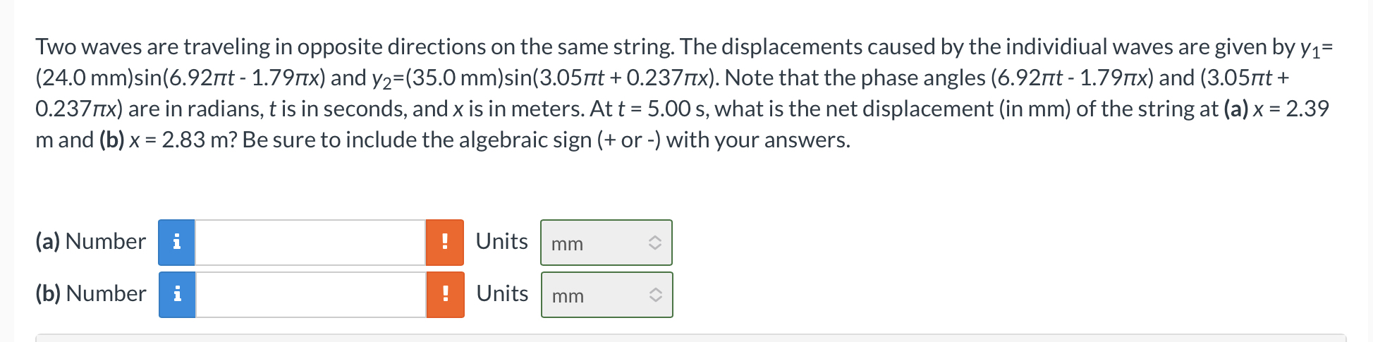 Solved Two waves are traveling in opposite directions on the | Chegg.com