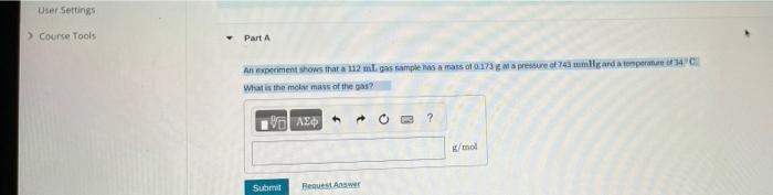 Solved User Settings Course Tools Part A | Chegg.com