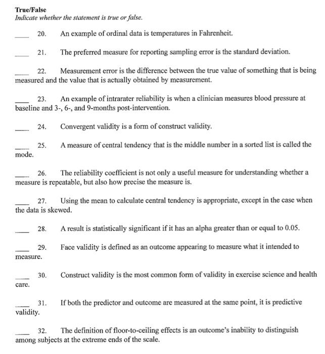 Solved True/False Indicate whether the statement is true or | Chegg.com