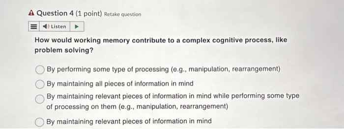 Solved Question 4 (1 point) Retake question How would | Chegg.com