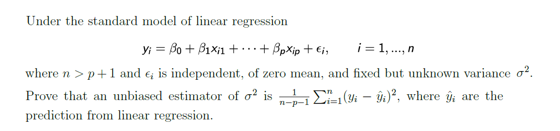 Solved Under the standard model of linear | Chegg.com
