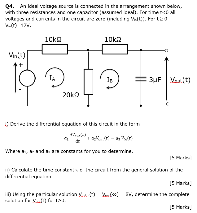 Solved Q4. ﻿An ideal voltage source is connected in the | Chegg.com