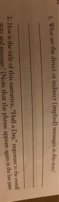 1. What are the direct or indirect (implied) messages | Chegg.com