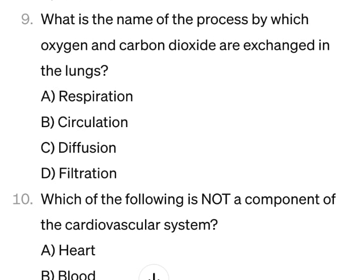 Solved What is the name of the process by which oxygen and | Chegg.com