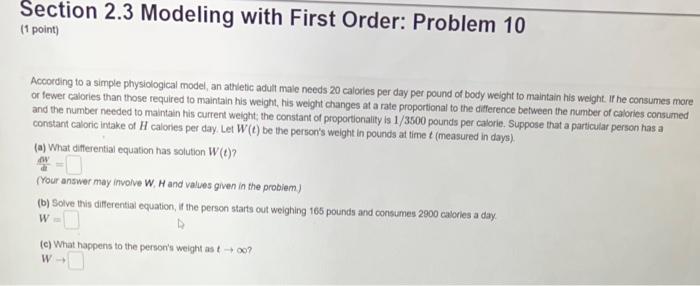 Solved Section 2 3 Modeling With First Order Problem 10 1
