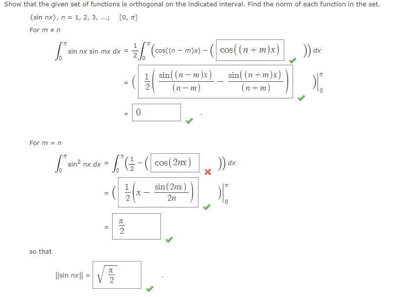 Solved Show that the given set of functions is orthogonal on | Chegg.com