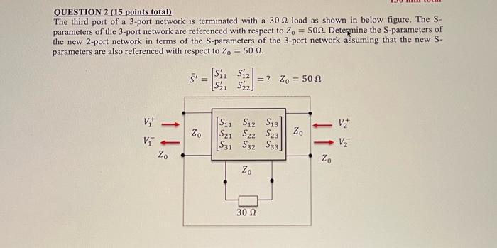 Solved QUESTION 2 (15 points total) The third port of a | Chegg.com
