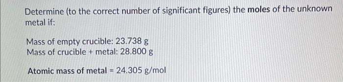Solved Determine (to the correct number of significant | Chegg.com