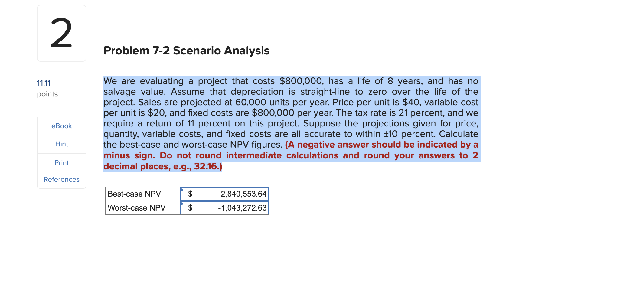 Solved Problem 7-2 ﻿Scenario AnalysisReferencesWe are | Chegg.com