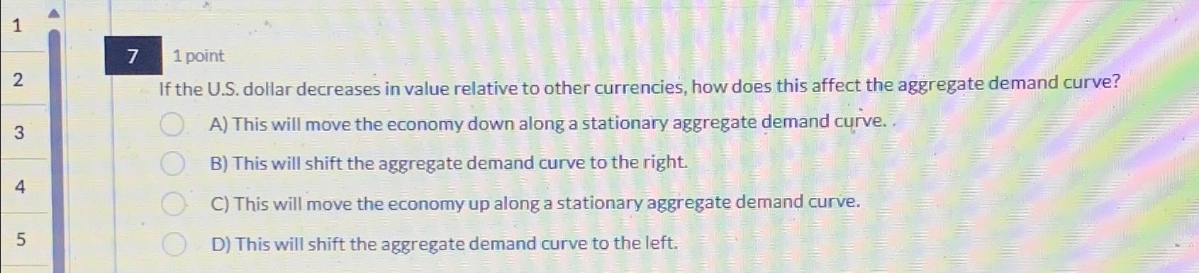Solved 71 ﻿point If the U.S. ﻿dollar decreases in value | Chegg.com