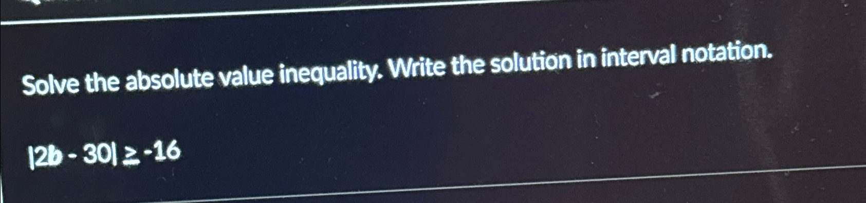 Solved Solve the absolute value inequality. Write the | Chegg.com