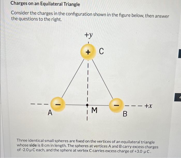 Solved Charges on an Equilateral Triangle Consider the | Chegg.com