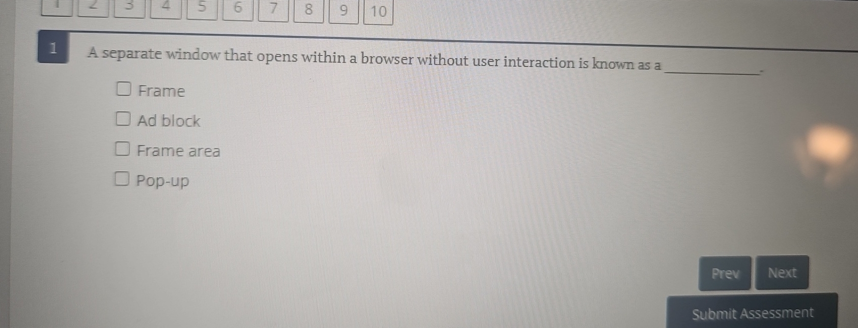 Solved 1 ﻿A separate window that opens within a browser | Chegg.com