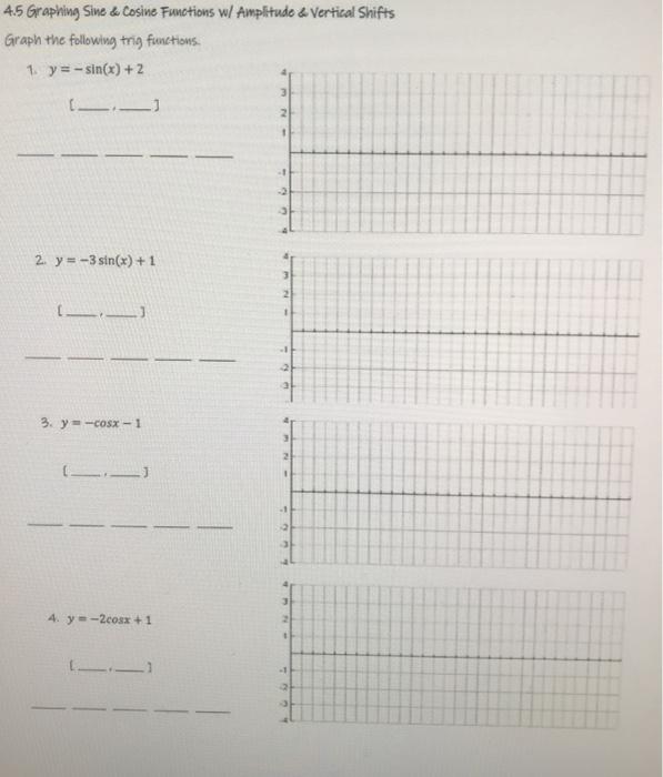 Solved 4.5 Graphing Sine & Cosine Functions w/ Amplitude & | Chegg.com