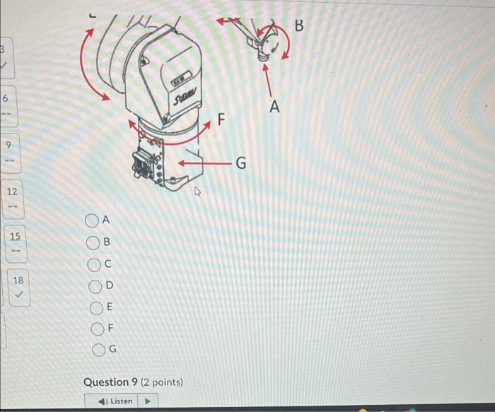 Solved Which item on this image is the robots Pitch?A B C D | Chegg.com