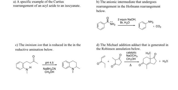 Solved a) A specific example of the Curtius rearrangement of | Chegg.com
