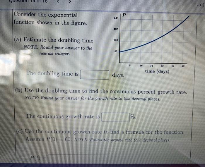 Solved Consider the exponential function shown in the | Chegg.com