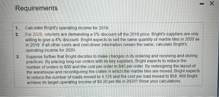 Solved Requirements 1. Calculate Bright's operating income | Chegg.com