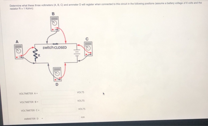 Solved Determine what these three voltmeters (A, B, C) and | Chegg.com