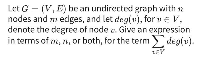Solved Let G = (V, E) be an undirected graph with n nodes | Chegg.com