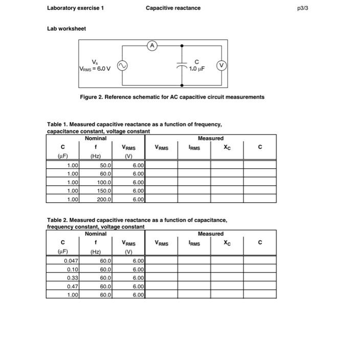 Solved Lab worksheet Figure 2. Reference schematic for AC | Chegg.com